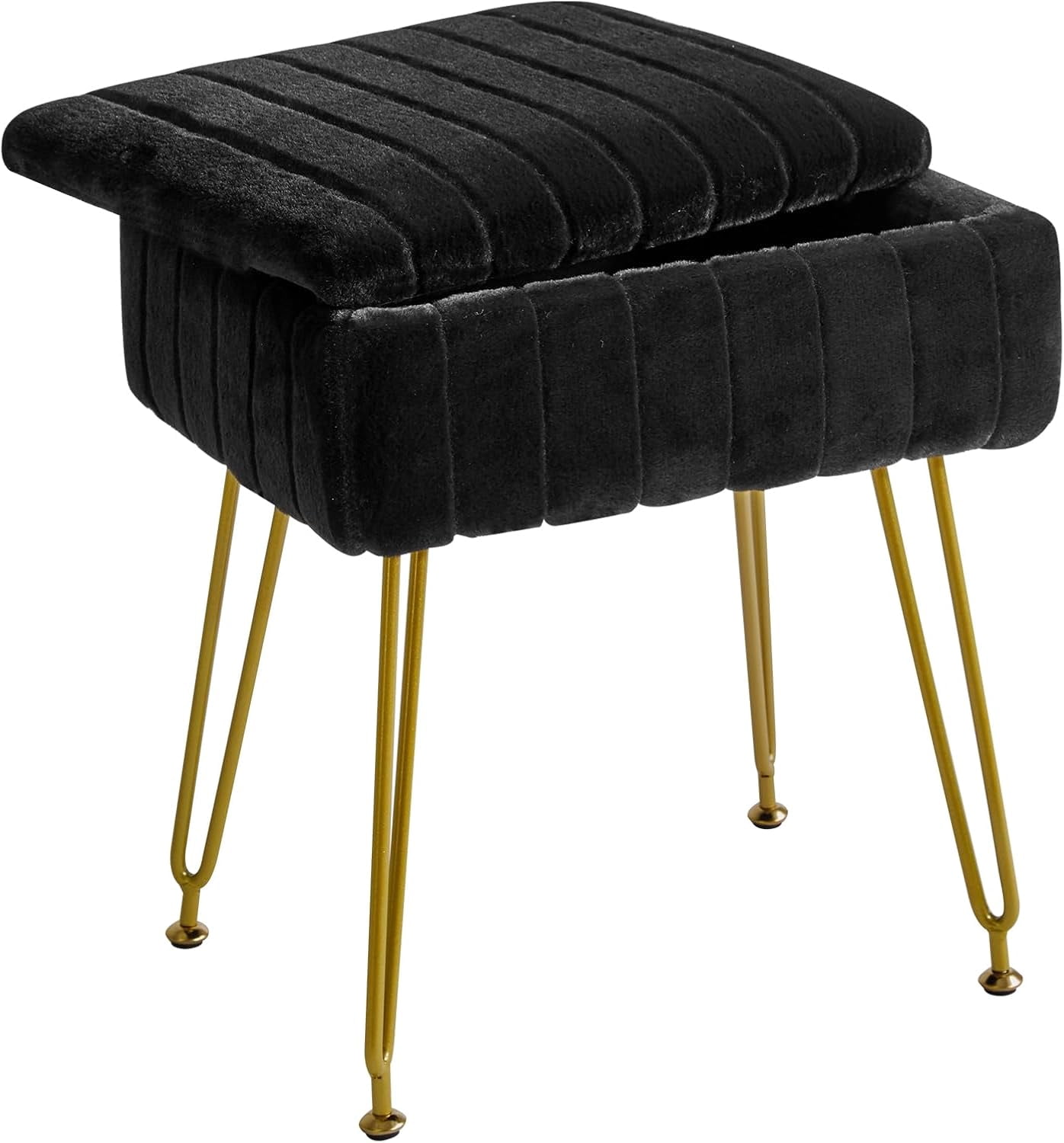 fagjfyj Velvet Rectangular Footrest Stool Ottoman Makeup Vanity Stool ...