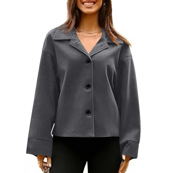fall jackets for women 2025,Dark Gray Womens Cropped Trench Coat ...