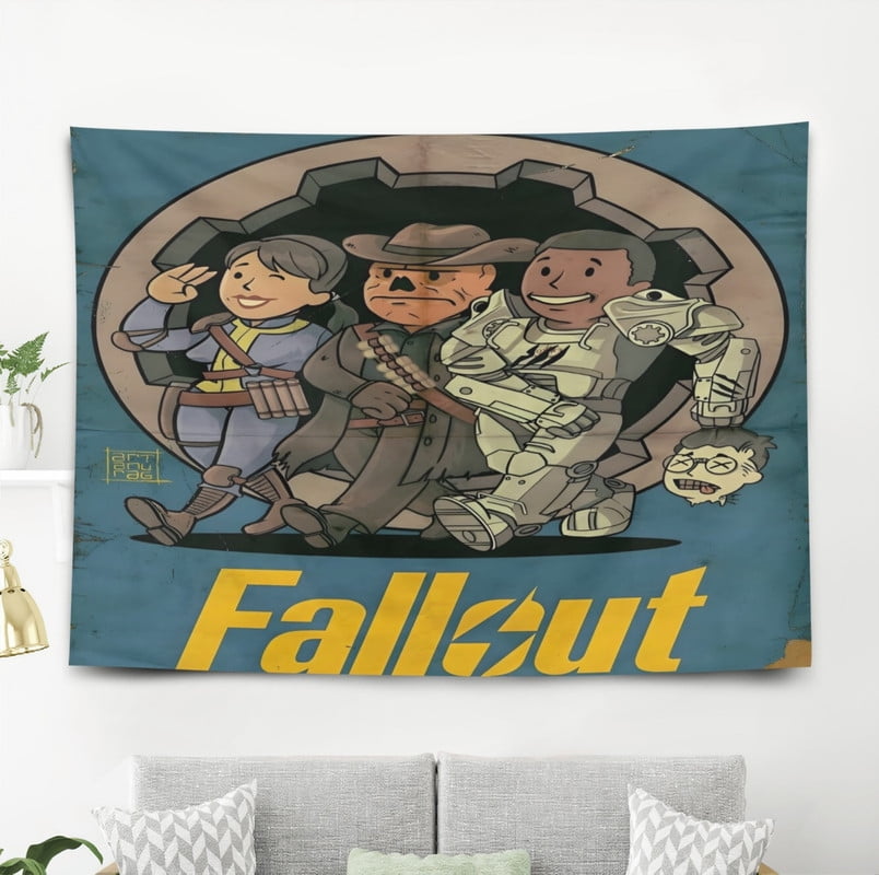 fallout TV pattern wall hanging 50*60 inches high-quality peach skin ...