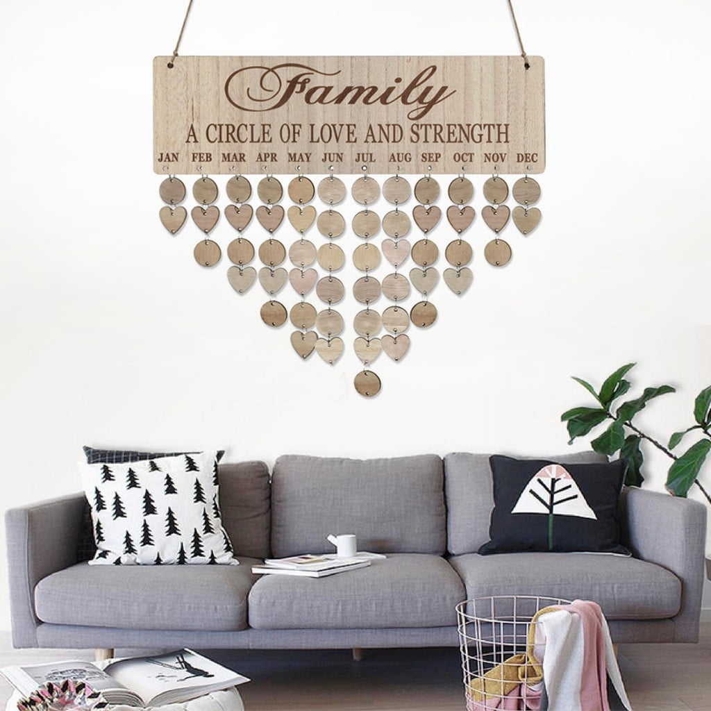 family birthday board plaque diy hanging wooden birthday reminder ...