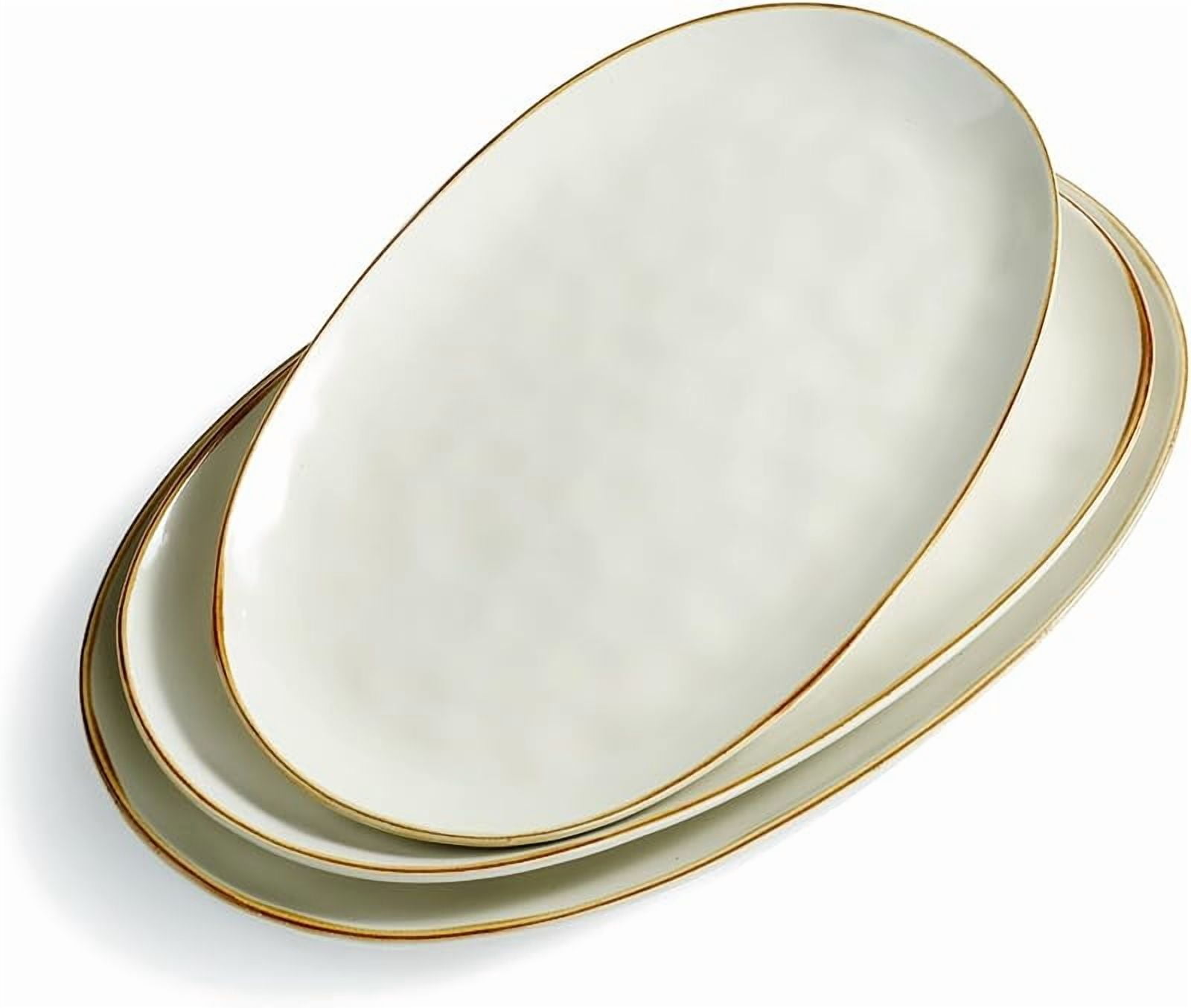famiware Serving Platter, Oval 15.59/14.3/12.9 inch Serving Dishes for ...