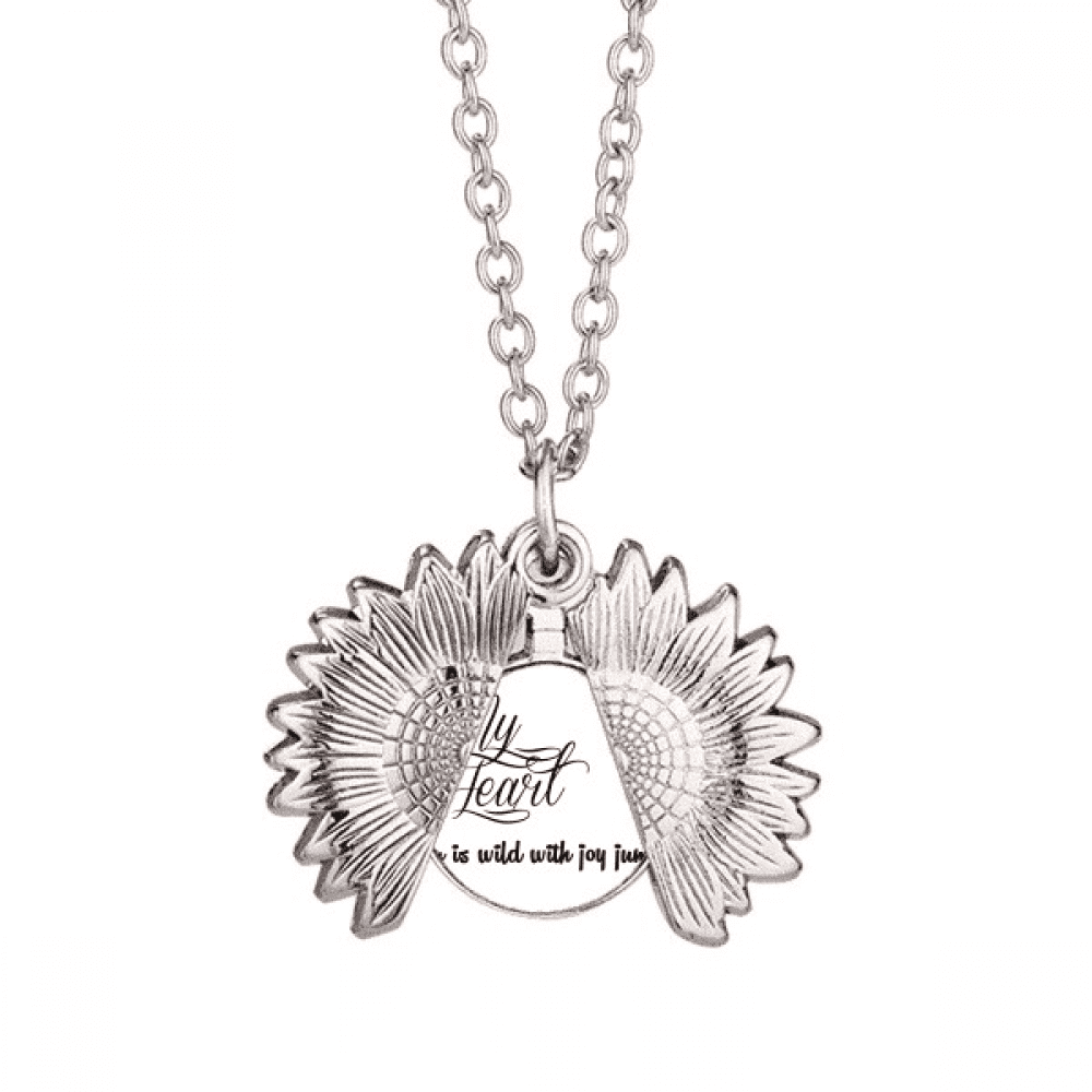 famous poetry quote my heart joy sunflower necklace pendant locket ...