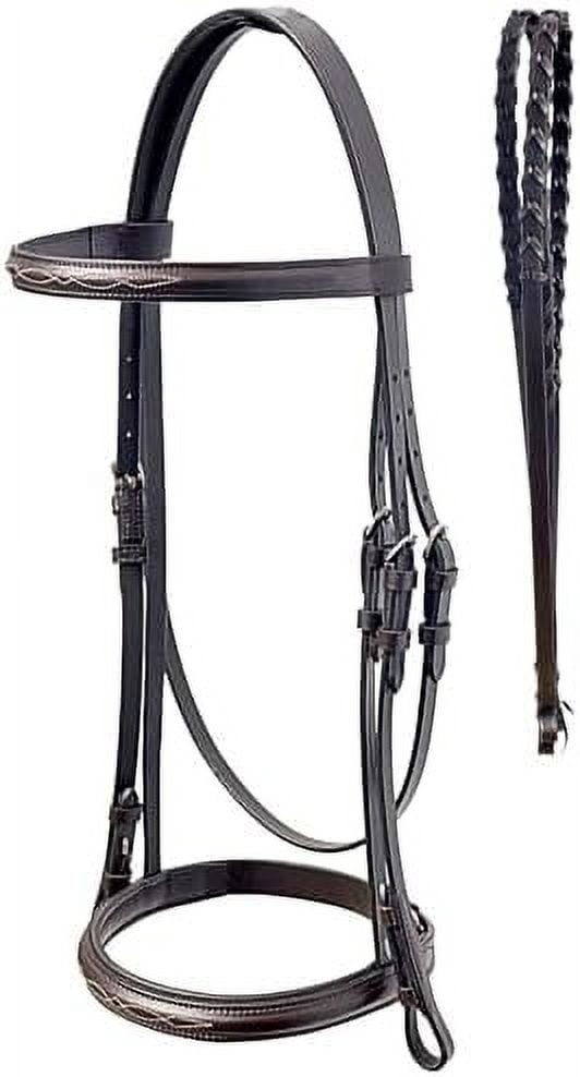 fancy stitched hunter bridle laced reins snaffle english horse bridle ...