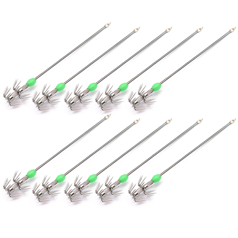fankhu 10pcs Double-Layer Umbrella Squid Hooks Glow in Dark Hook (3 ...