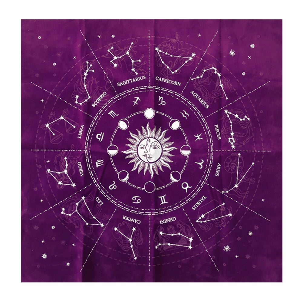 fankhu 12 Constellations Divination Altar Cloth Rune Card Pad for Party ...
