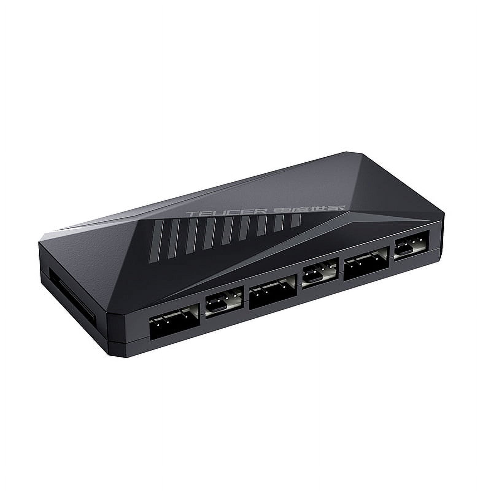 fankhu 2-in-1 ARGB Controller Splitter 6 Way Fan Hub 12V 4PIN PWM for ...