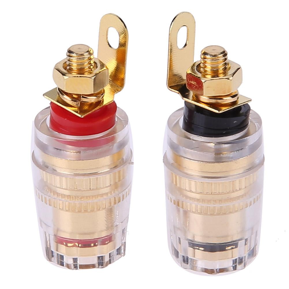 fankhu 2pcs 4mm Gold Plated Amplifier Speaker Binding Posts Brass ...