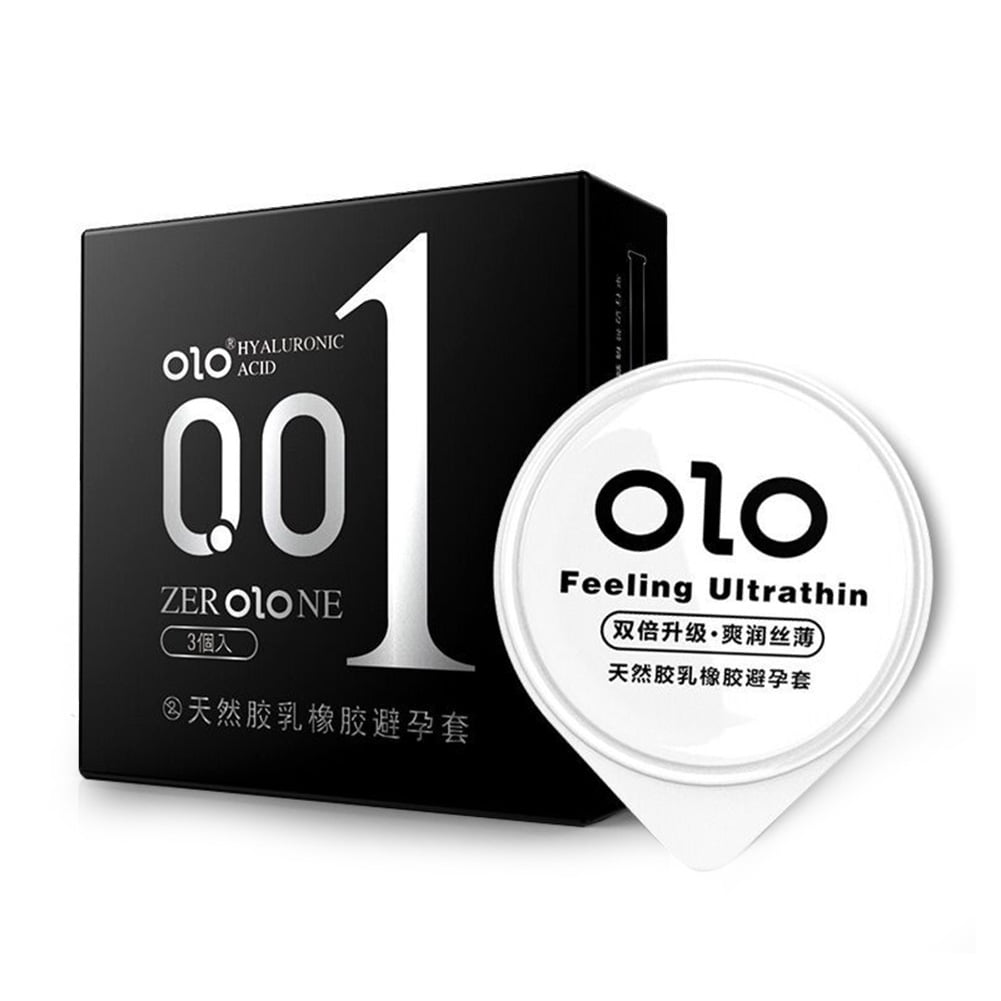 fankhu 3pcs OLO Hyaluronic Acid Condom Ultra Thin Latex Lubricated Condoms (Black) - Walmart.com