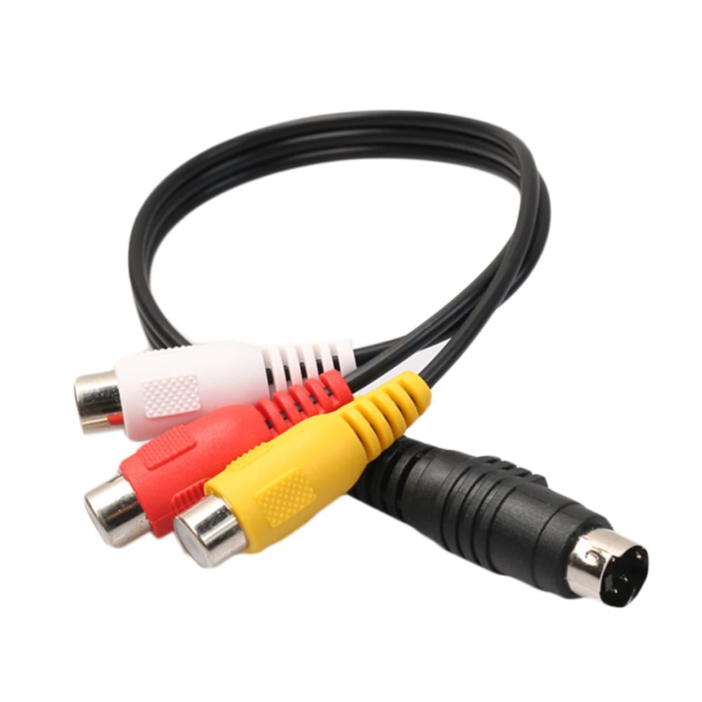 fankhu 4 Pin S-Video To 3 RCA Adapter Cable Conversion Cord Black Video ...