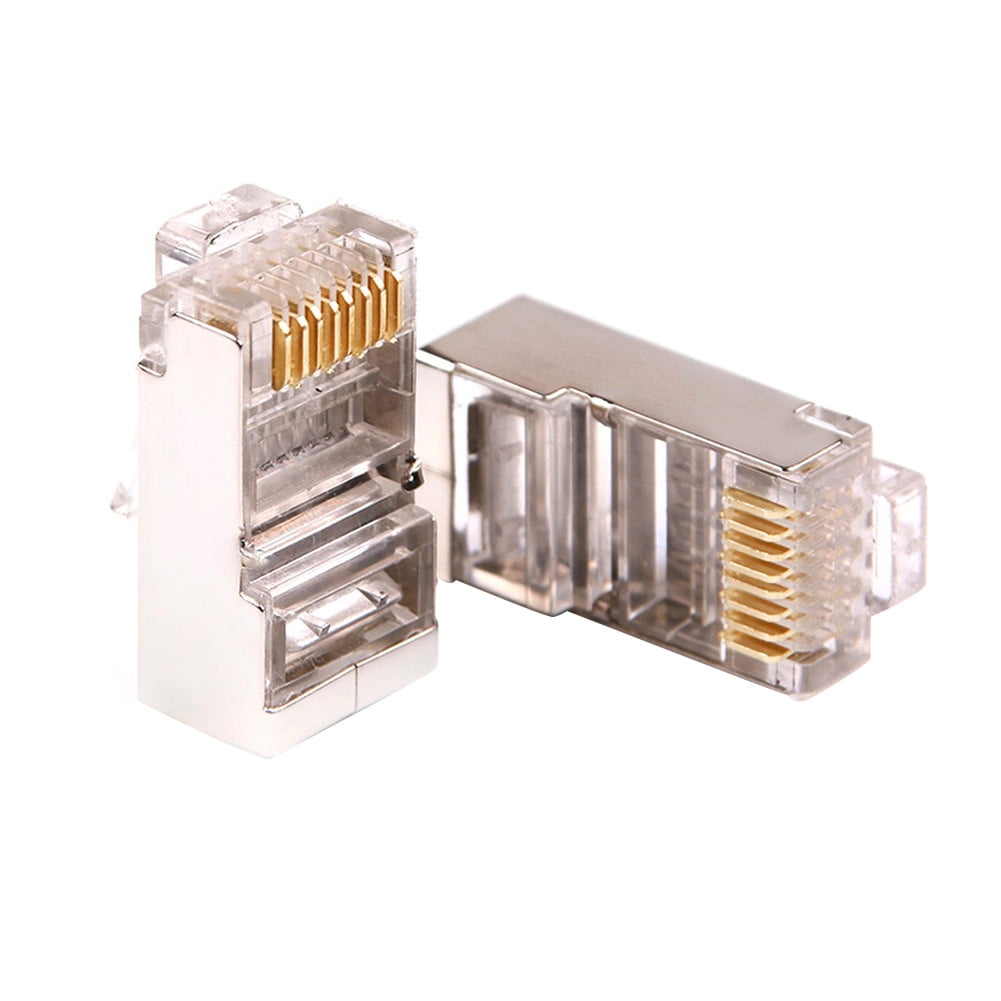 fankhu Cat6 Crystal RJ45 Modular Network Connector Adapter w/Metal ...