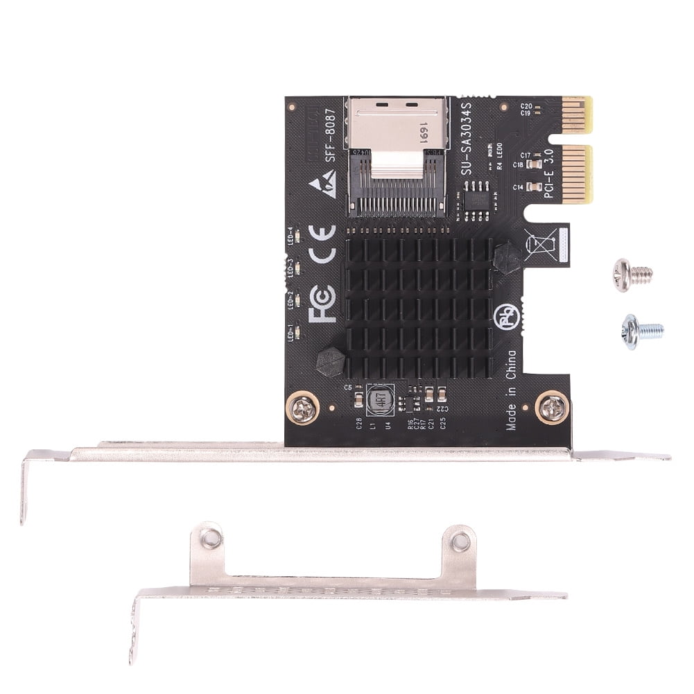 fankhu Computer PCI-E 1x to Mini SAS SFF-8087 Riser Card 6Gbps ...