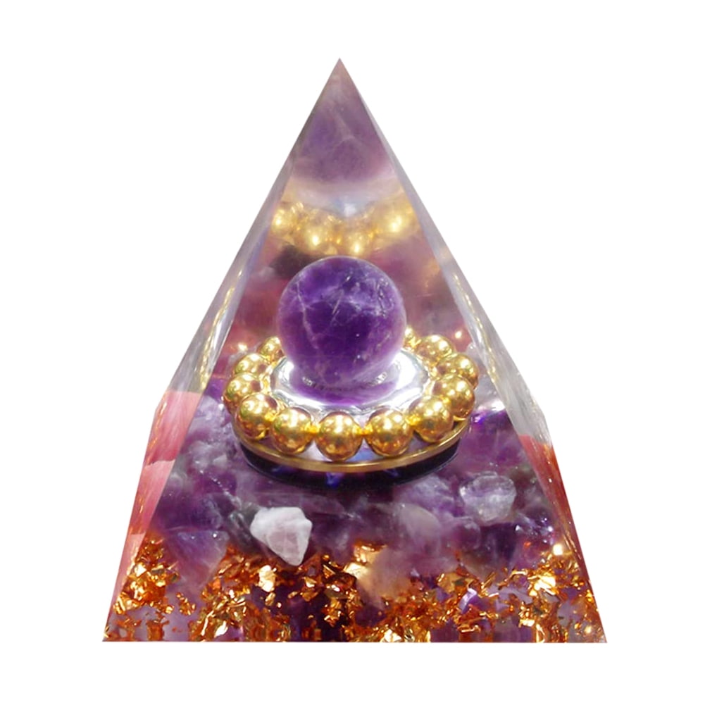 fankhu Crystals Epoxy Resin Pyramid Energy Generator Healing Ornaments ...