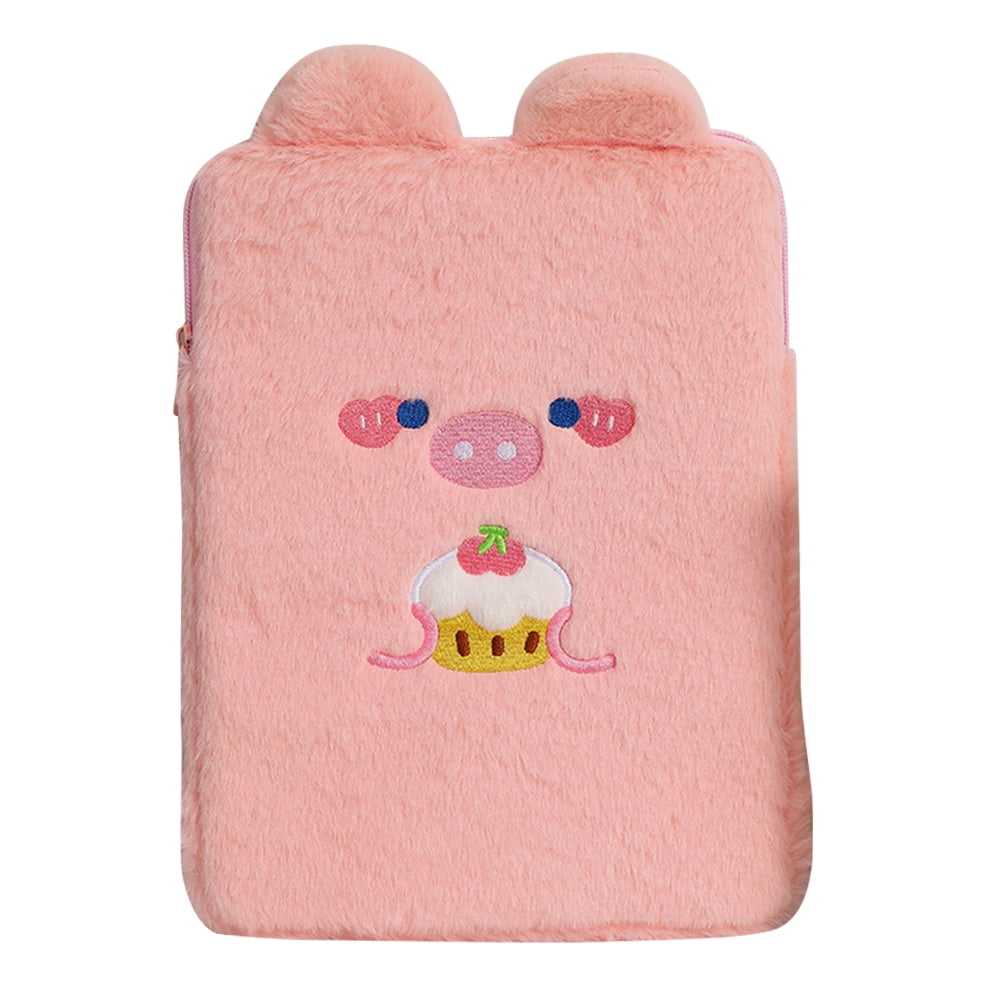 fankhu Cute Piglet Laptop Bag Cartoon Plush Female Clutch Bag Soft ...