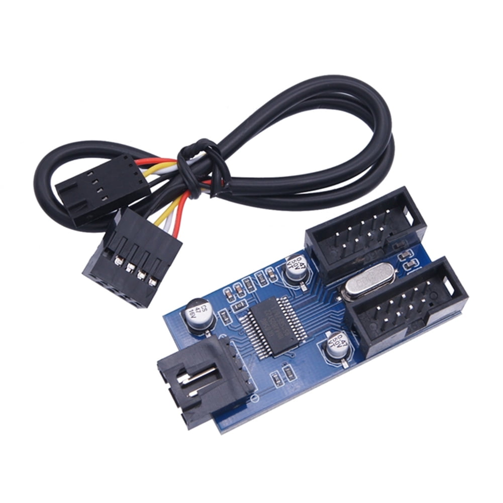 fankhu Desktop Computer Motherboard 9Pin USB Header Splitter 1 to 2 ...