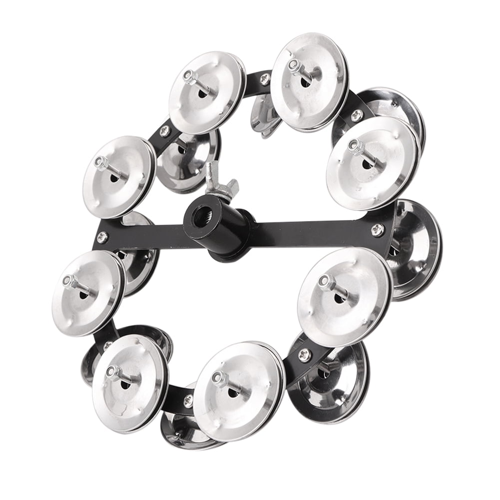 fankhu Drum Cymbals Hi Hat Tambourine Steel Bells with Row Jingles ...