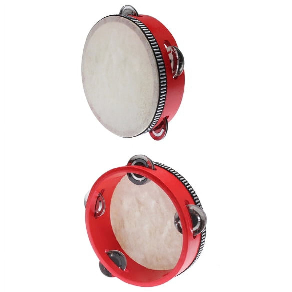 fankhu Educational Red Musical Tambourine Beat Instrument Hand Drum ...