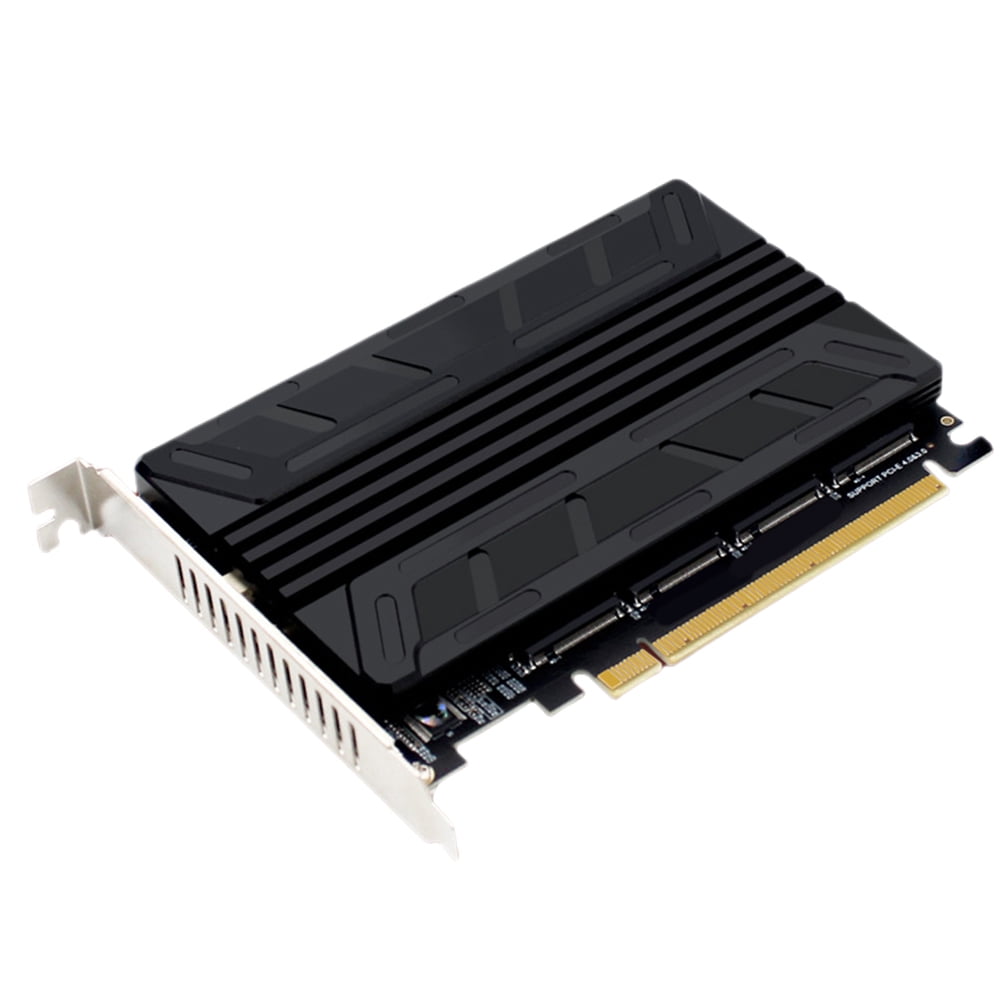 fankhu M.2 NVMe SSD To PCIE X16M Key Hard Drive Converter Reader 4 Port ...