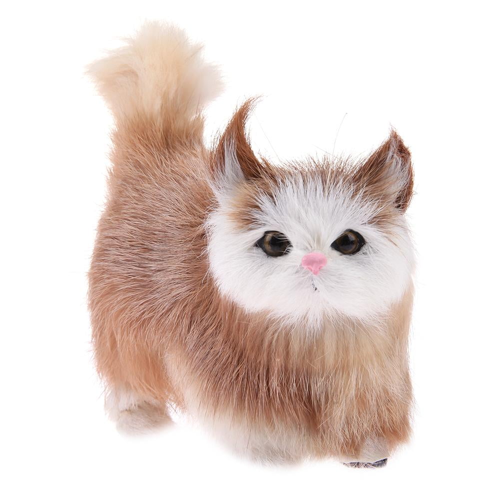 fankhu Plush Artificial Cat Crafts Cat Specimen for Home Living Room ...