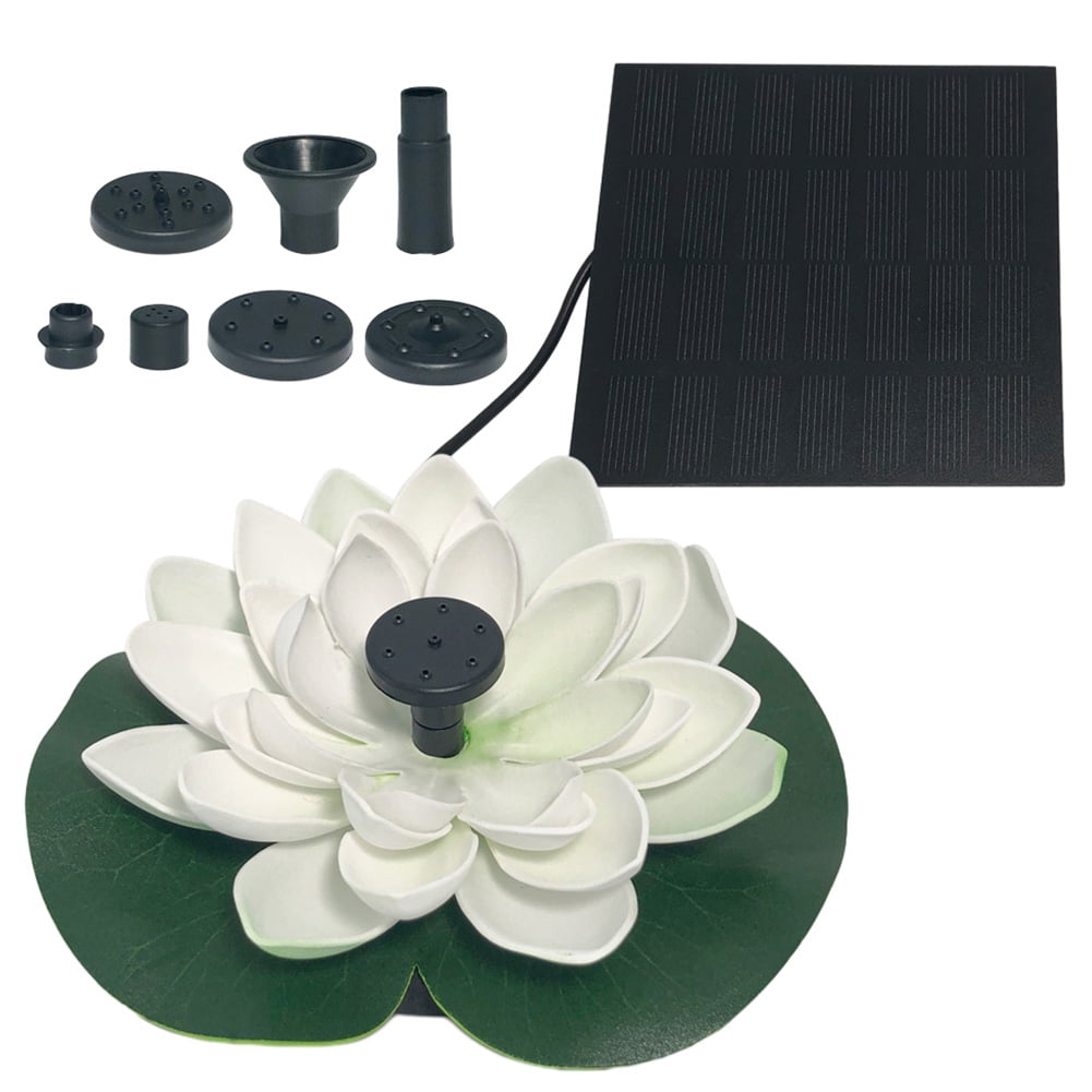fankhu Solar Powered Floating Garden Fountain 2.5W Water Lily Ornaments ...