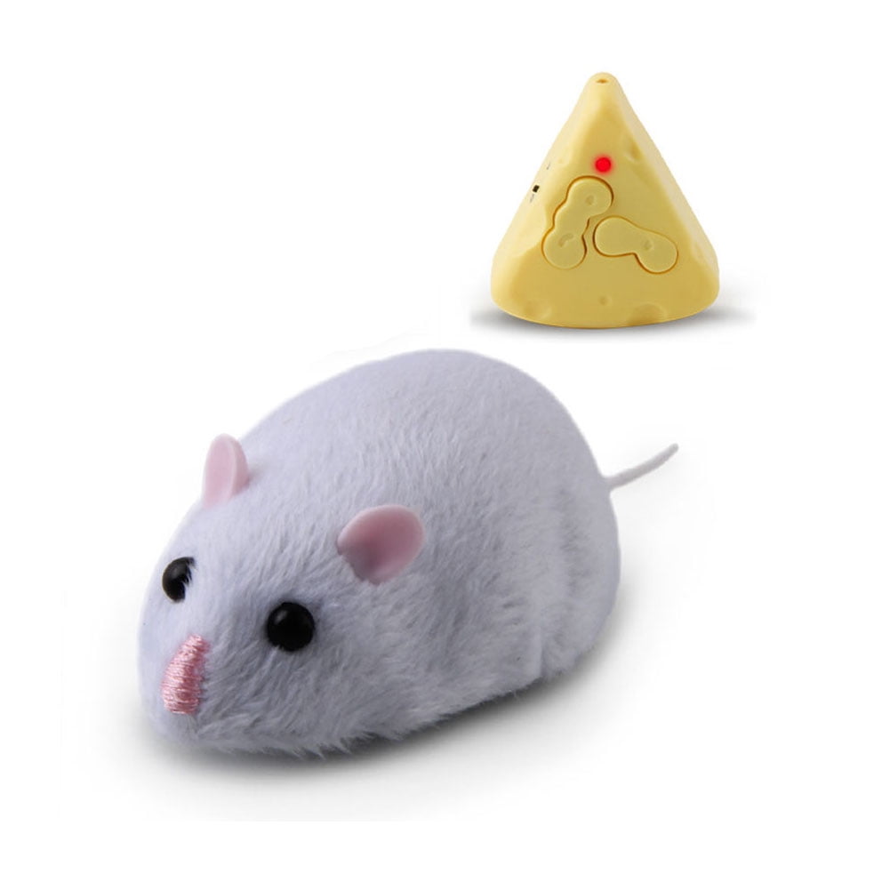 fankhu Wireless Electronic RC Rat Plush Mouse Toy Interactive Toy (Grey ...