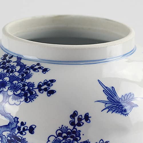 fanquare Blue and White Porcelain Jar Vase, Chinese Ming Style, Plum ...