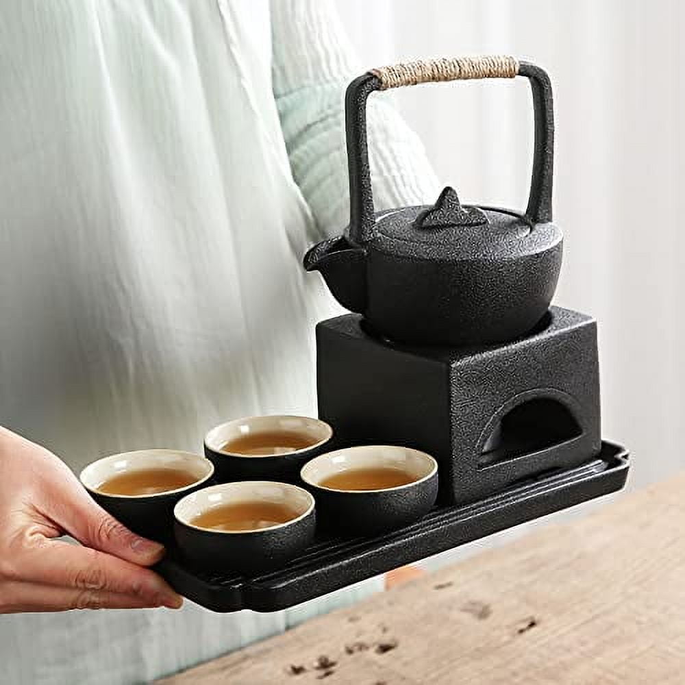 fanquare Chinese Gongfu Tea Set Traditional, Black Portable Tea Set for ...