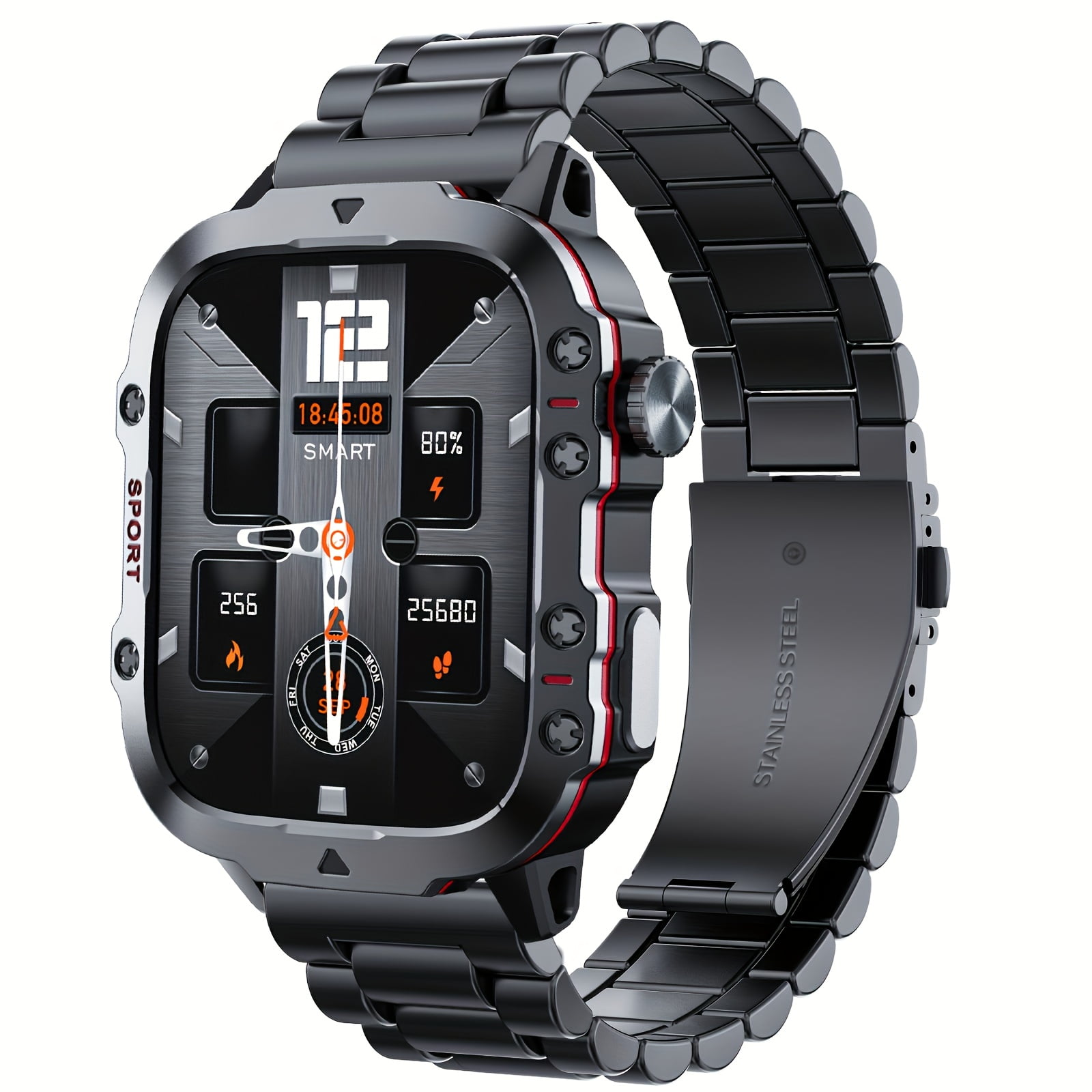 fanruina Men's Smart Watch - 1.96'' Large Screen, Wireless 5.2, Call ...