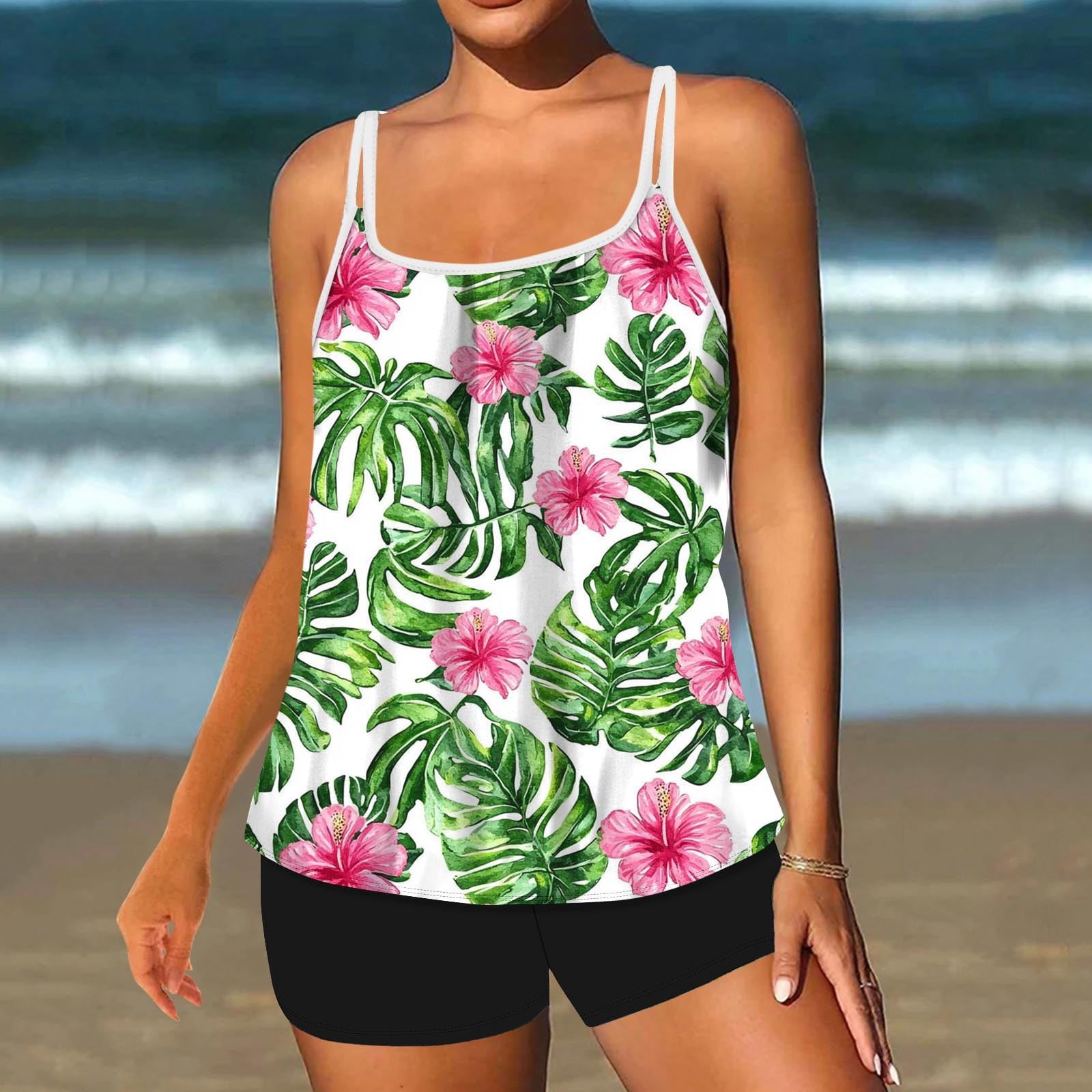 fanshangmao Summer Savings Women's Modest Swim Sets 2 Piece Printed ...