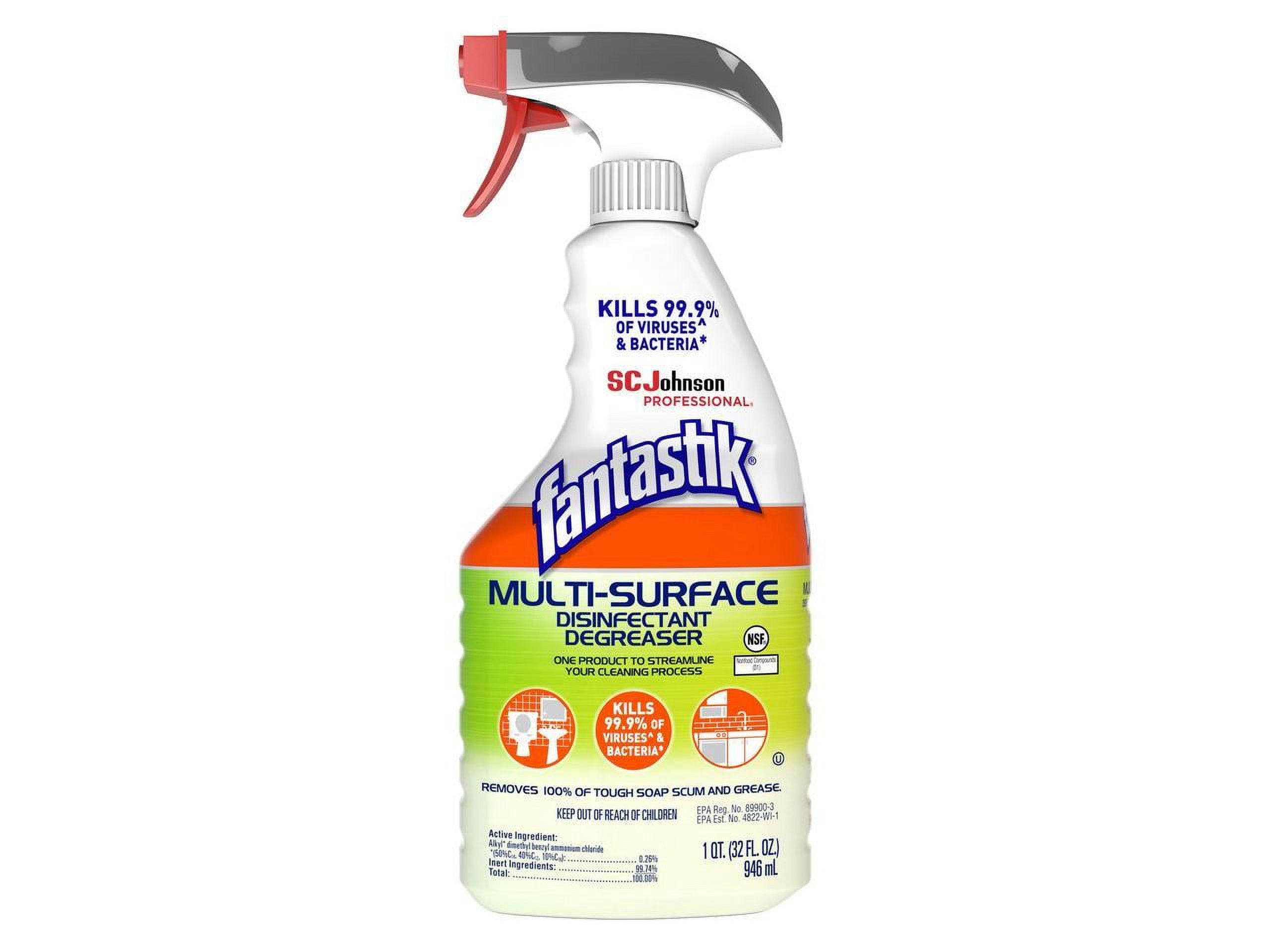 fantastik Multisurface Disinfectant Degreaser Spray - Fresh Scent - 32 ...