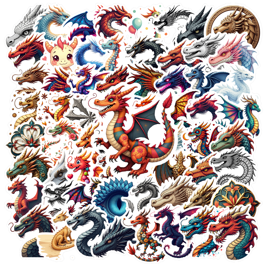 fantasy Dragon Stickers, Waterproof Dragon Sticker for Water Bottle ...
