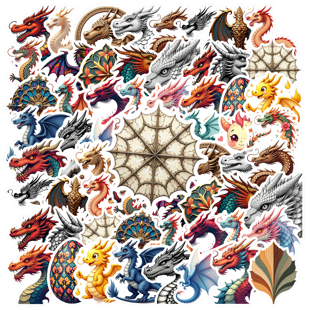 fantasy Dragon Stickers, Waterproof Dragon Sticker for Water Bottle ...