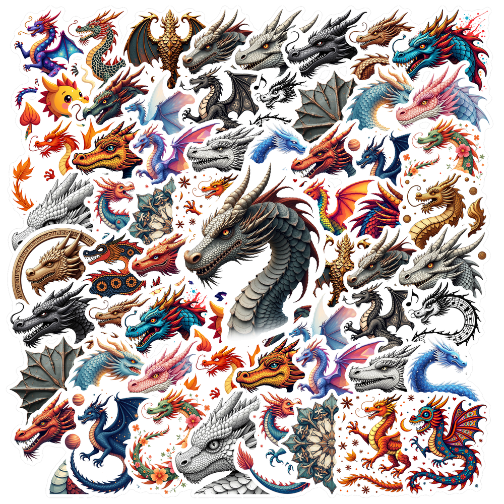 fantasy Dragon Stickers, Waterproof Dragon Sticker for Water Bottle ...