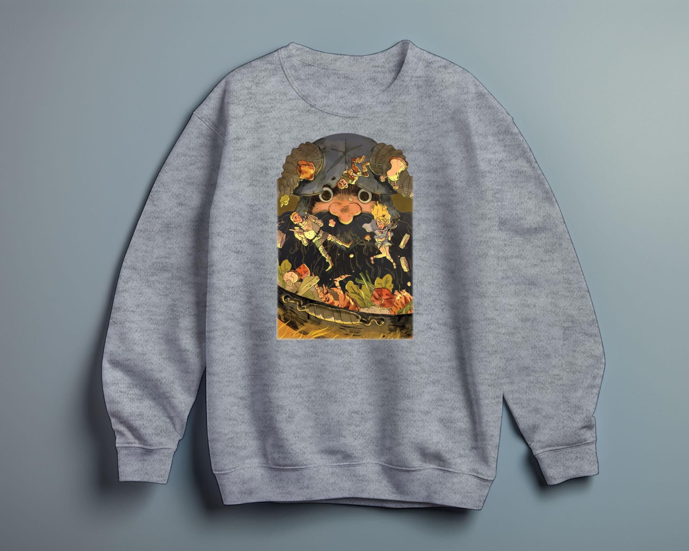 fantasy adventure graphic shirt, epic quest anime apparel, delicious in ...