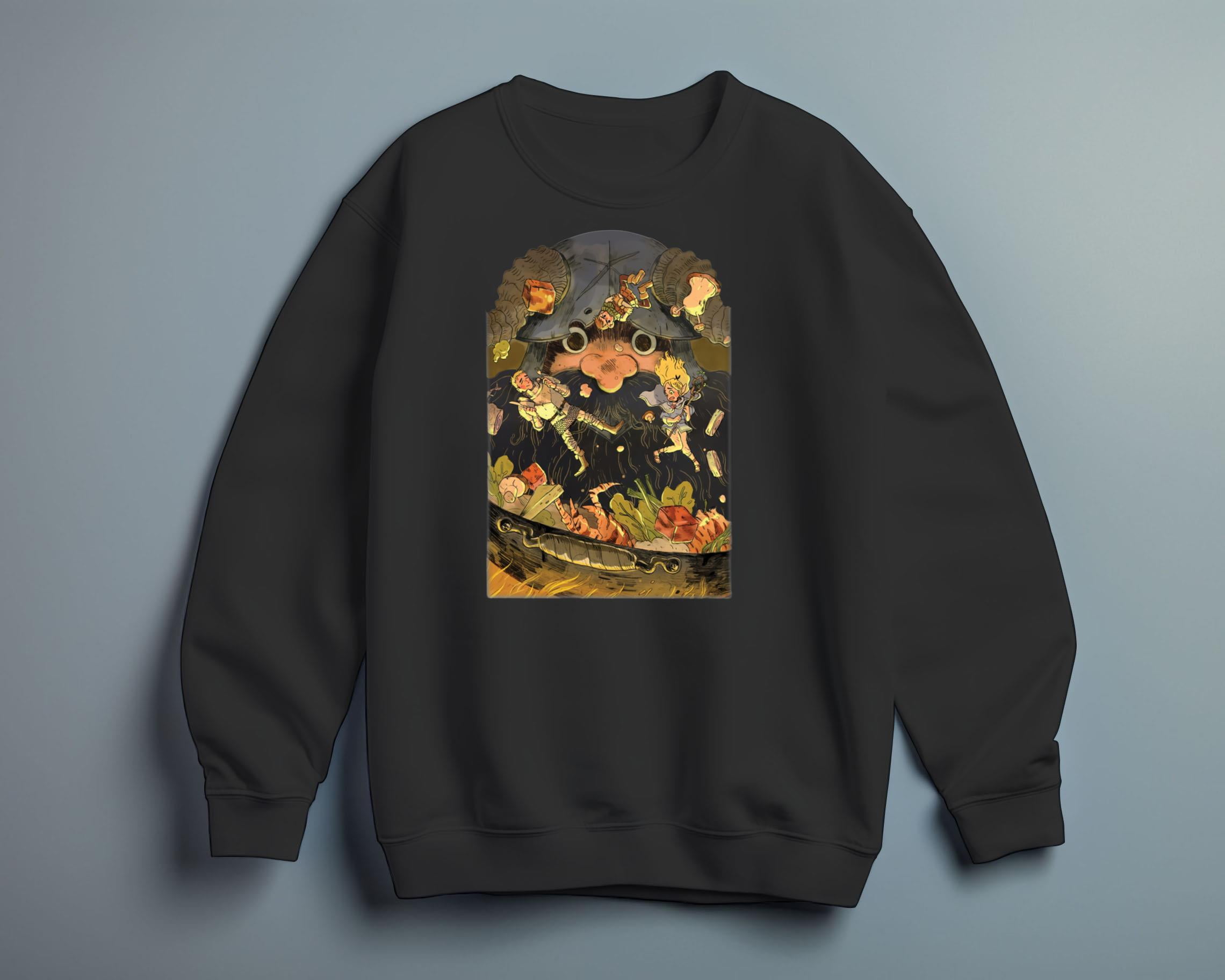 fantasy adventure graphic shirt, epic quest anime apparel, delicious in ...