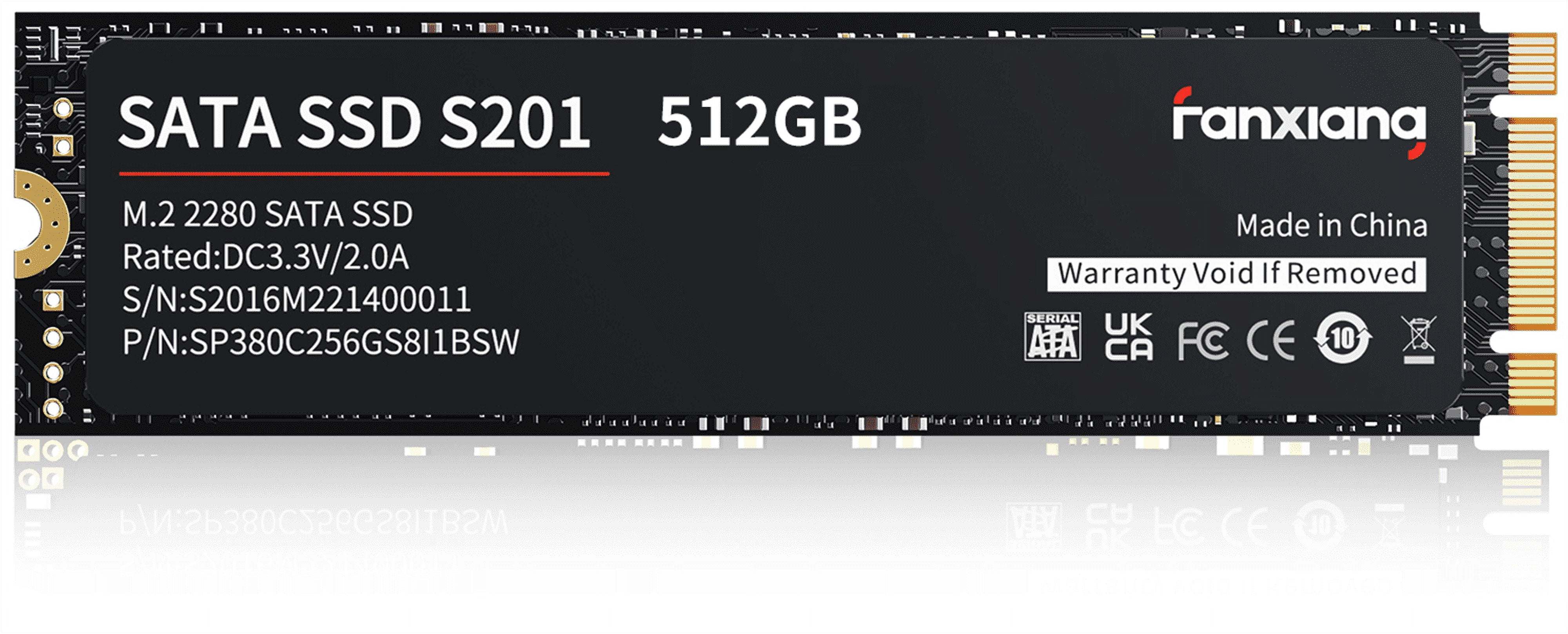 Fanxiang S201 512GB M.2 2280 SATA III 6Gb/s Internal SSD, High-Speed ...
