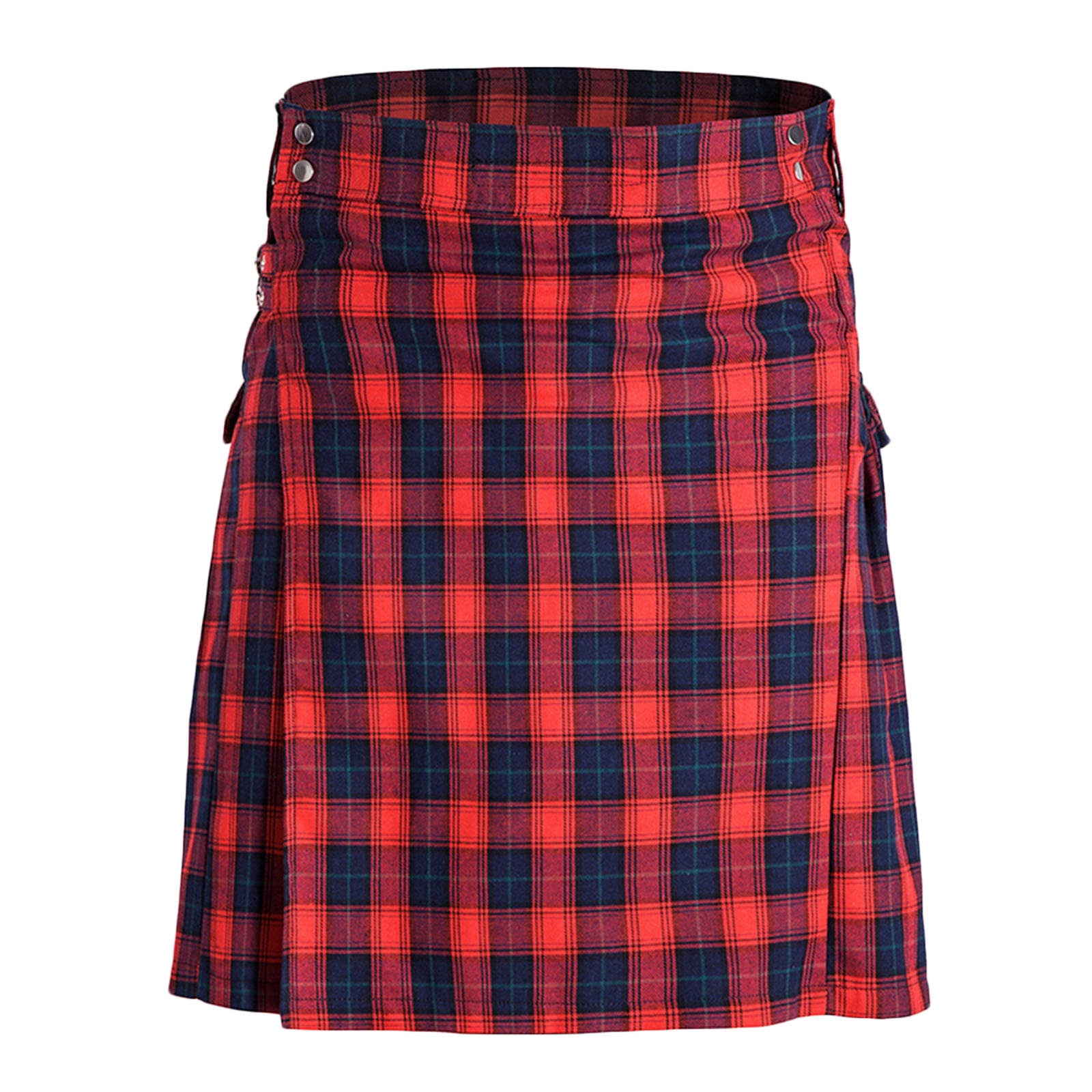 fartey Men Scottish Utility Kilts Casual Pleated Plaid Print Skirts ...