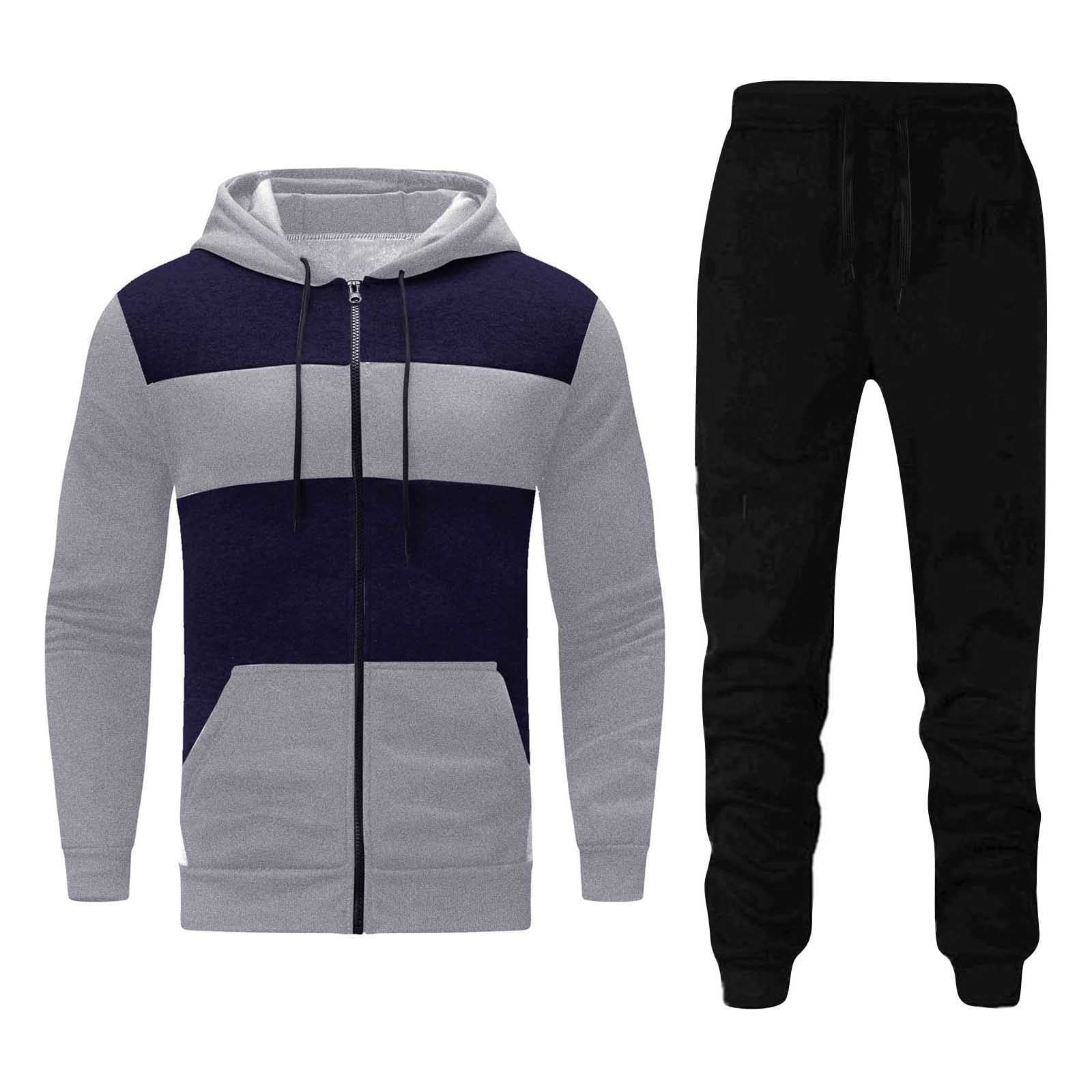 fartey Men's Tracksuits Sweatsuits for Men Athletic Set 2 Piece Track ...