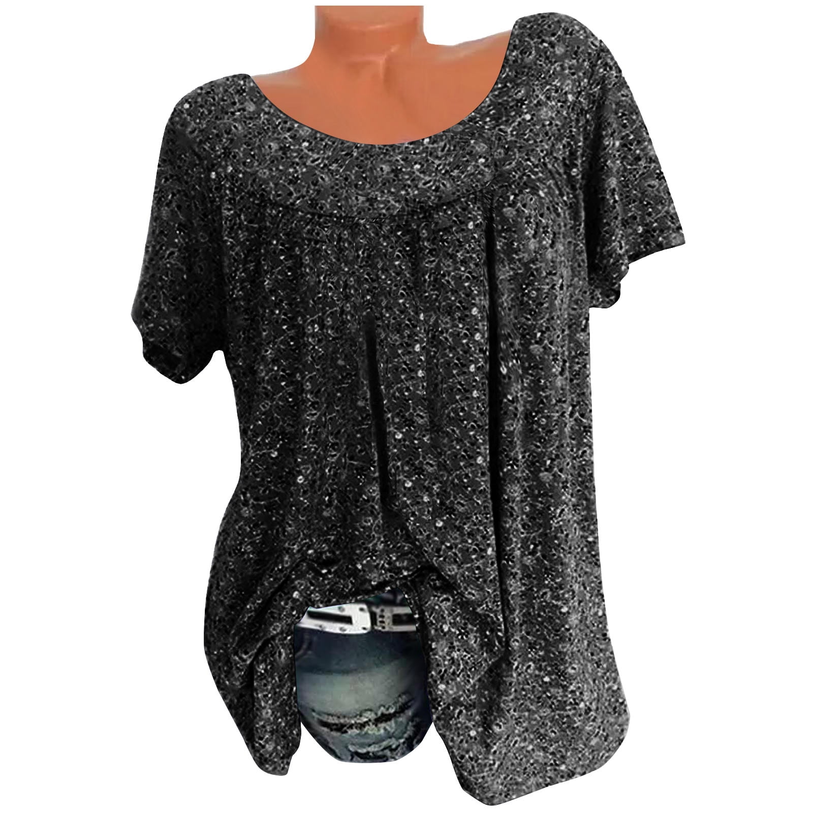 fartey Plus Size Blouse for Women Vintage Floral Print Boho Top Elegant ...