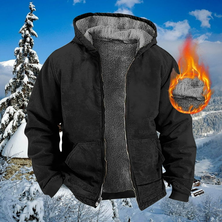 fleece lined hooded jacket
