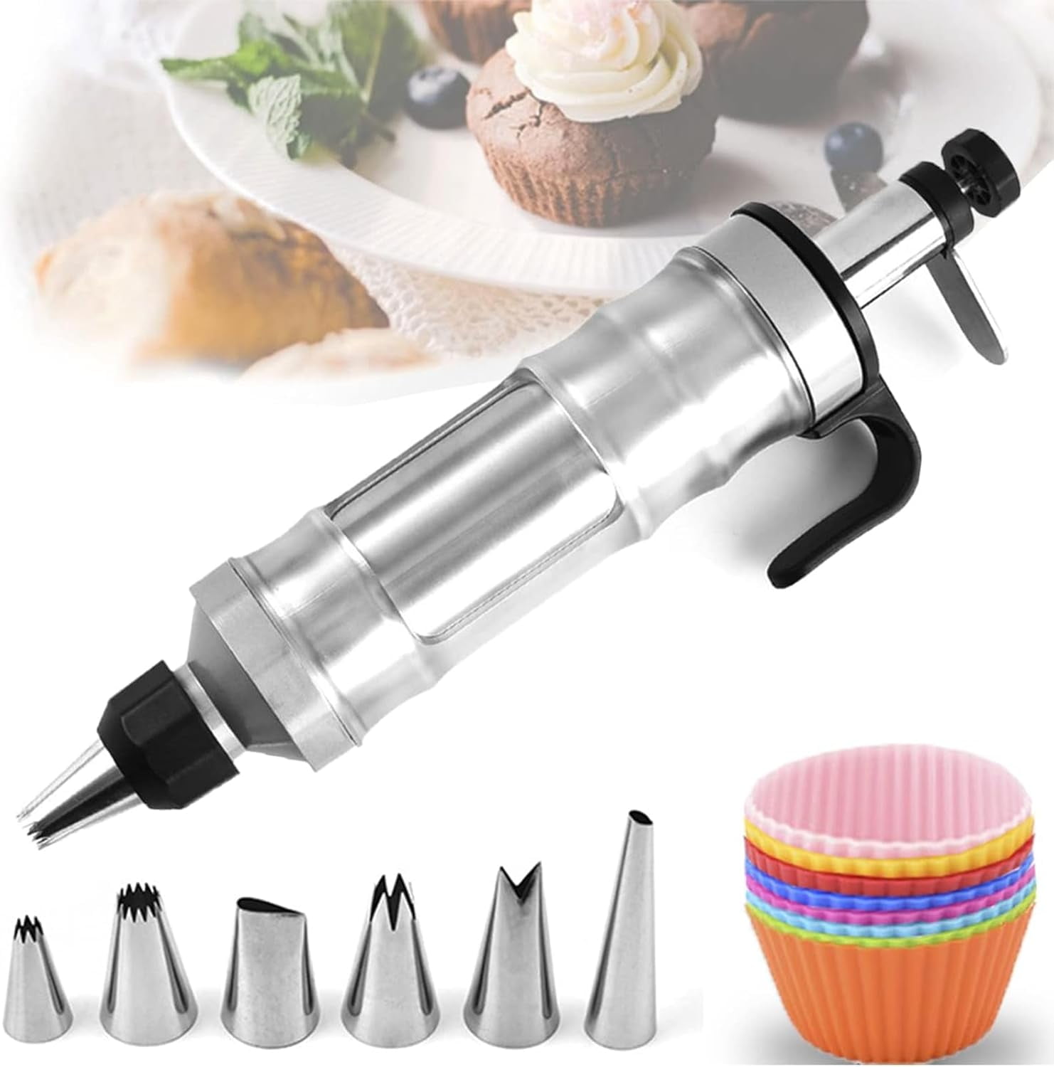 fashion Dessert Decorating Syringe Set, Frosting Piping Kit Stainless ...