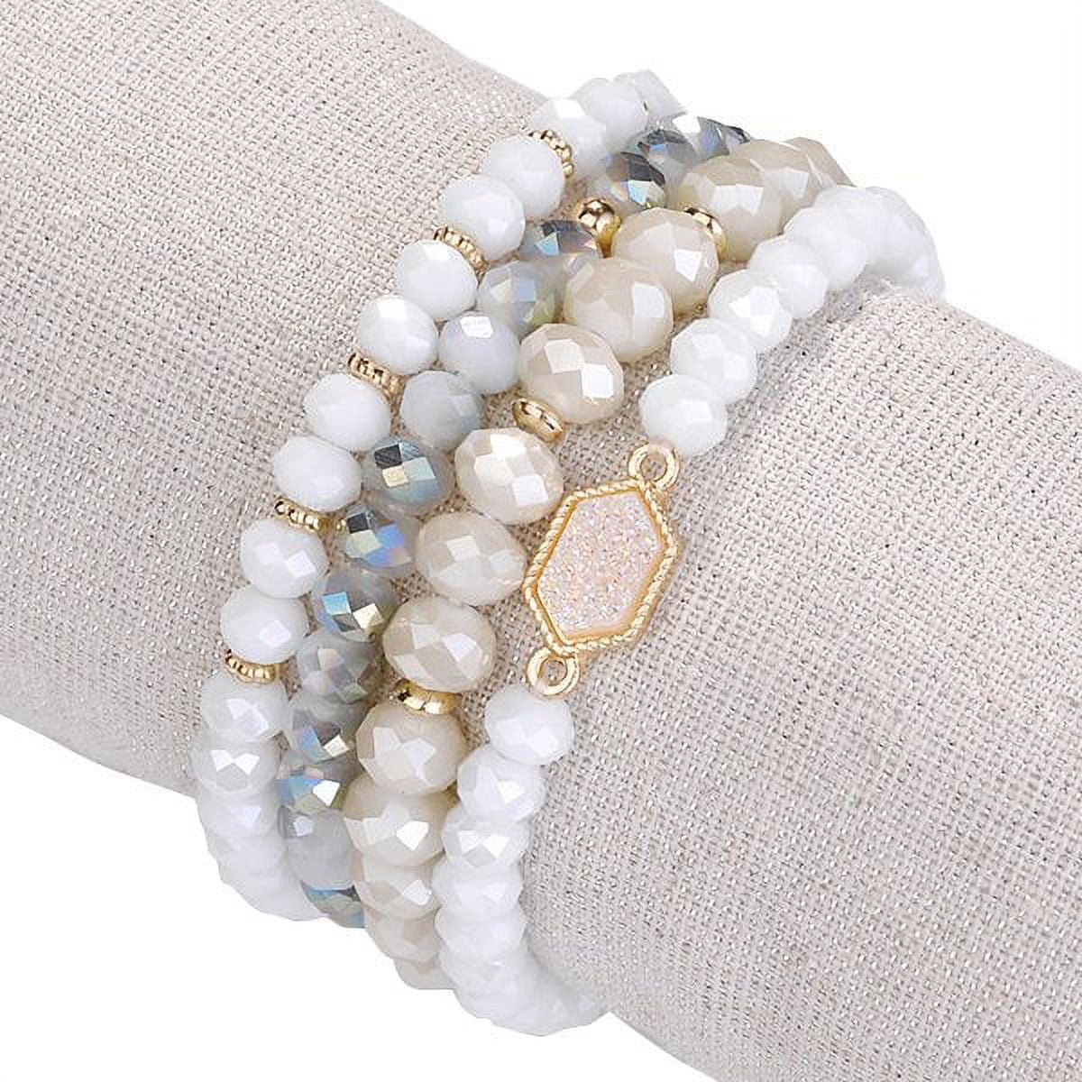 fashionvista Arm Candy Natural Stone And Glass Crystal Bracelets ...