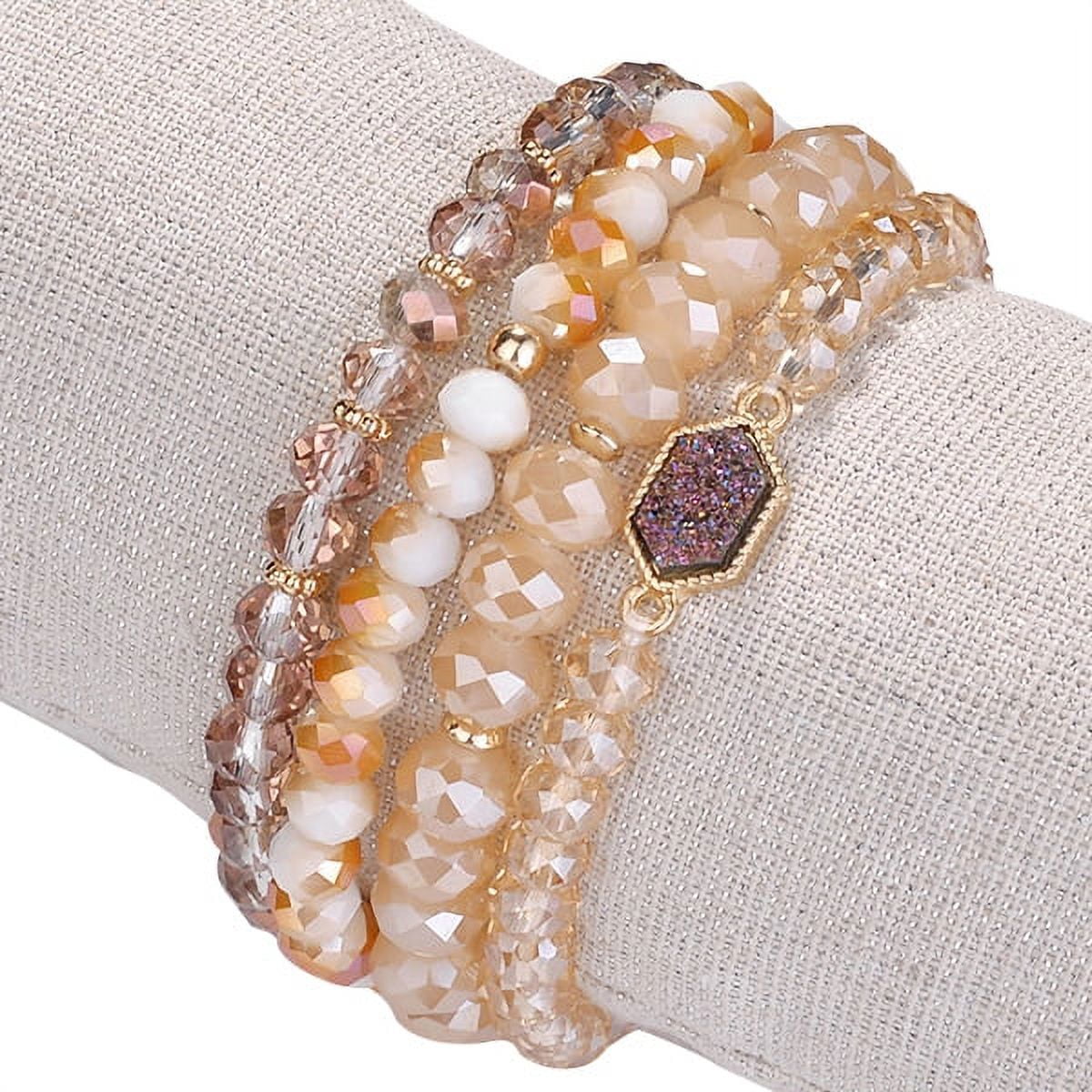 fashionvista Arm Candy Natural Stone And Glass Crystal Bracelets ...