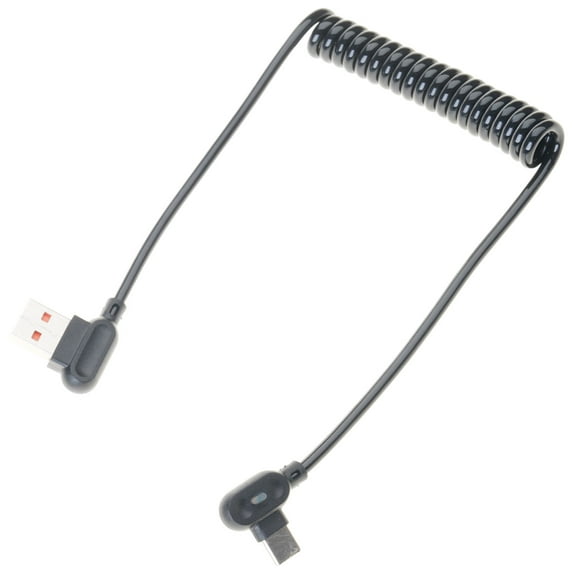 fast charges USB C Cable Reversible Coiled Cord strong Angled ...