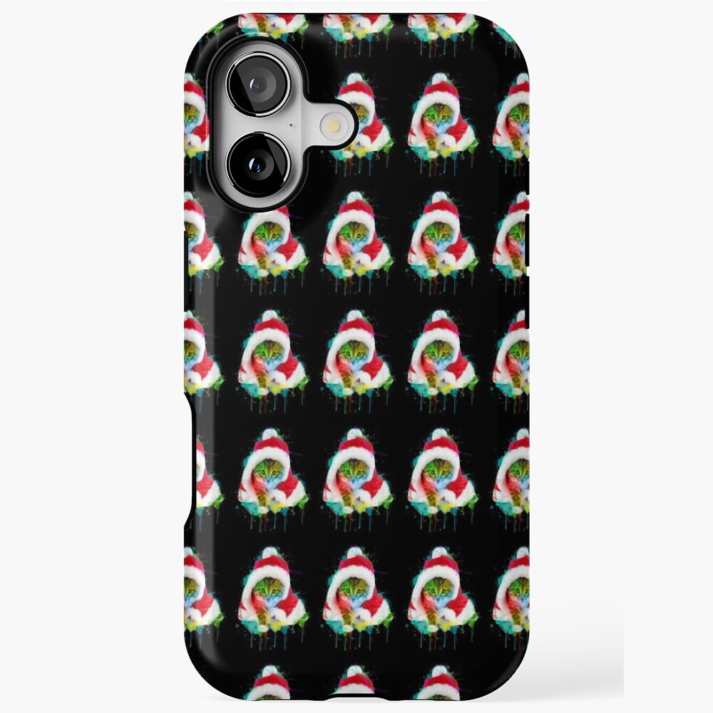 father christmas Cat Christmas Festive Feline Xmas Phone Case 17 16 15 ...