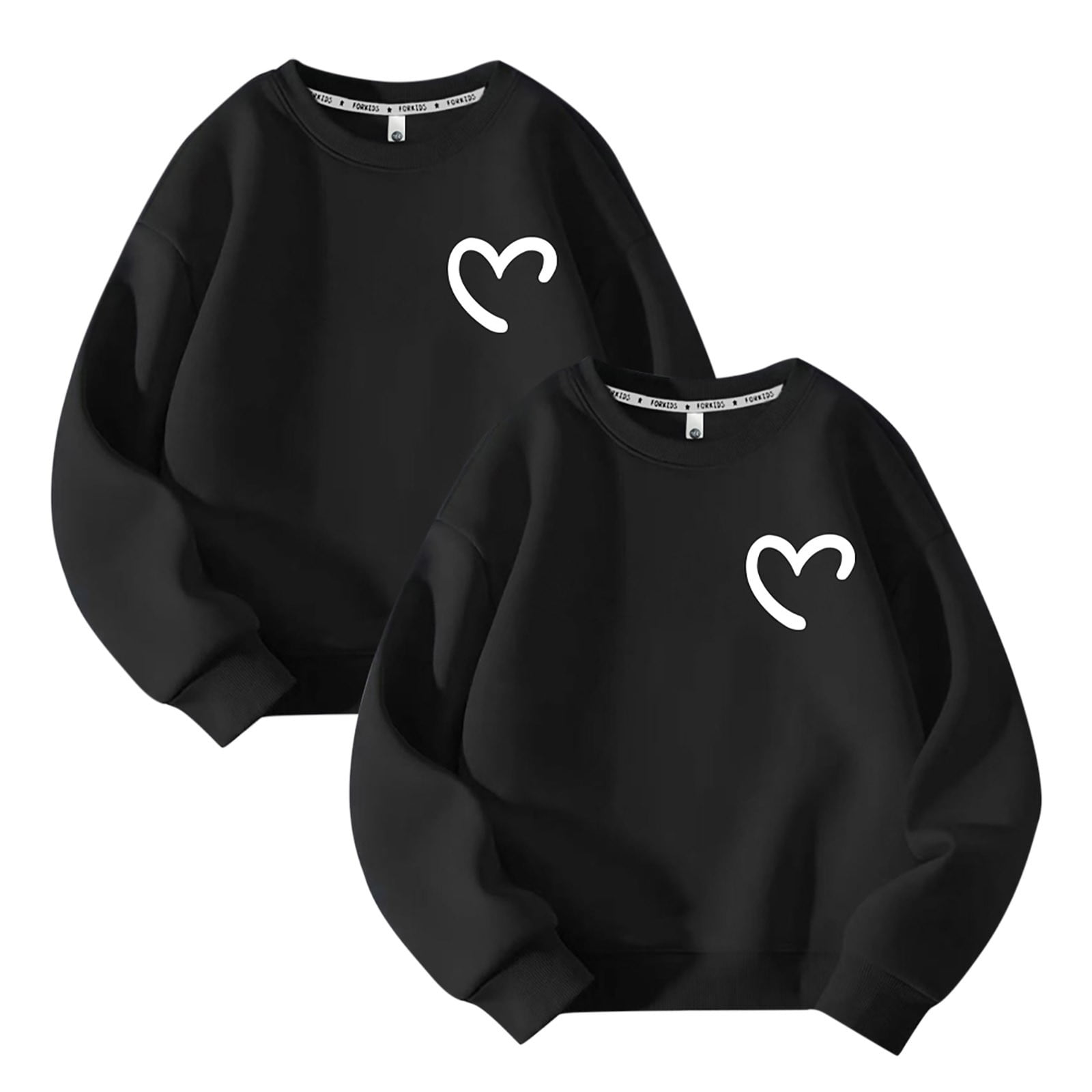 fatyb 2 Pack Boys Girls Crew Neck Pullover Sweatshirts Print Casual ...