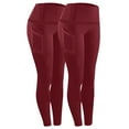 Fatyb 2 Pack Leggings With Pockets For Women High Waisted Gym Yoga Pants Womens Stretch Workout
