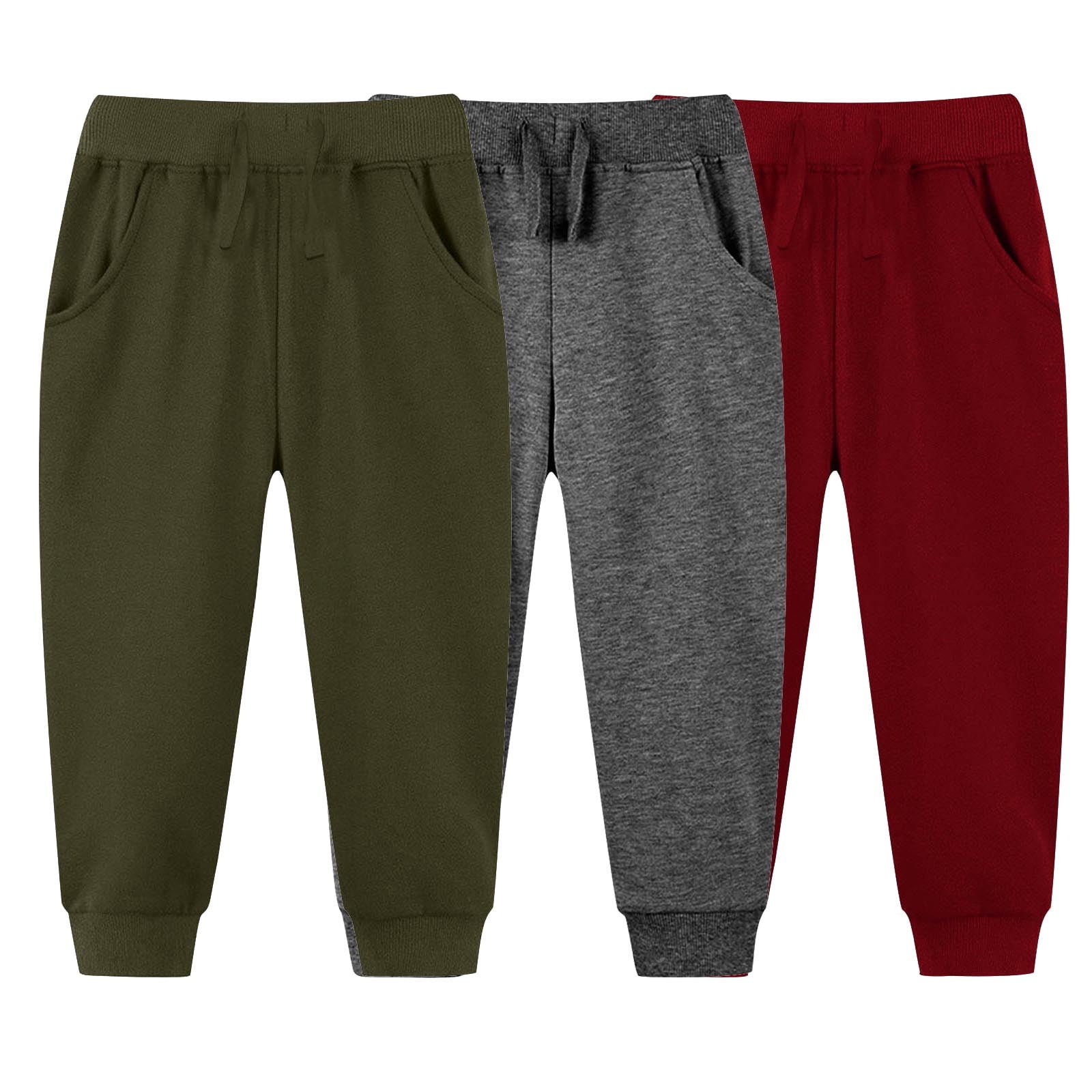 fatyb 3 Pack Boys Sweatpants Girls Drawstring Casual Jogger Pants Kids ...