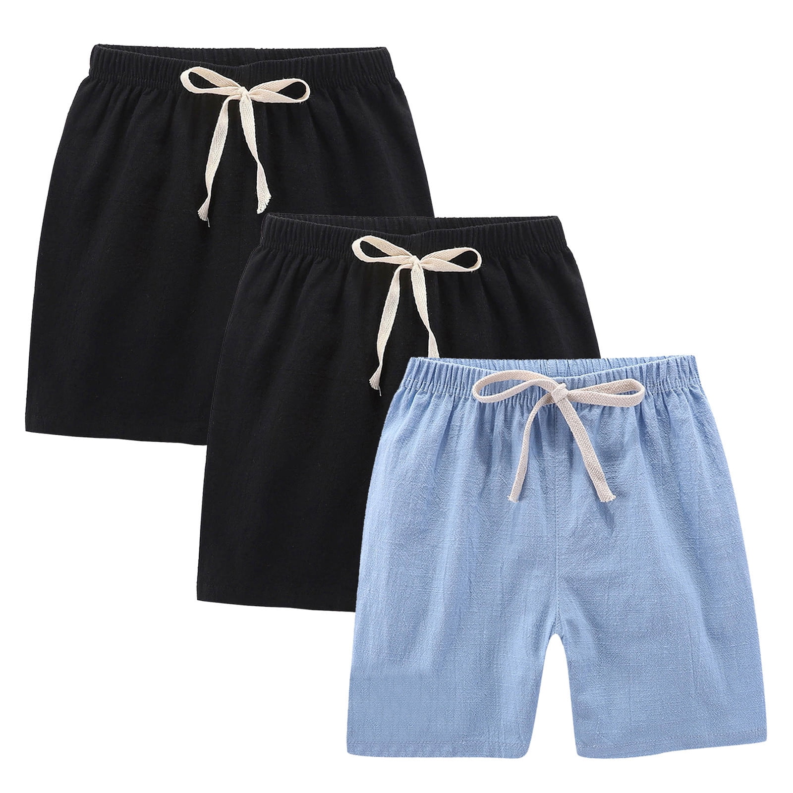 fatyb 3 Pack Shorts for Boys Girls Casual Lightweight Summer Beach ...