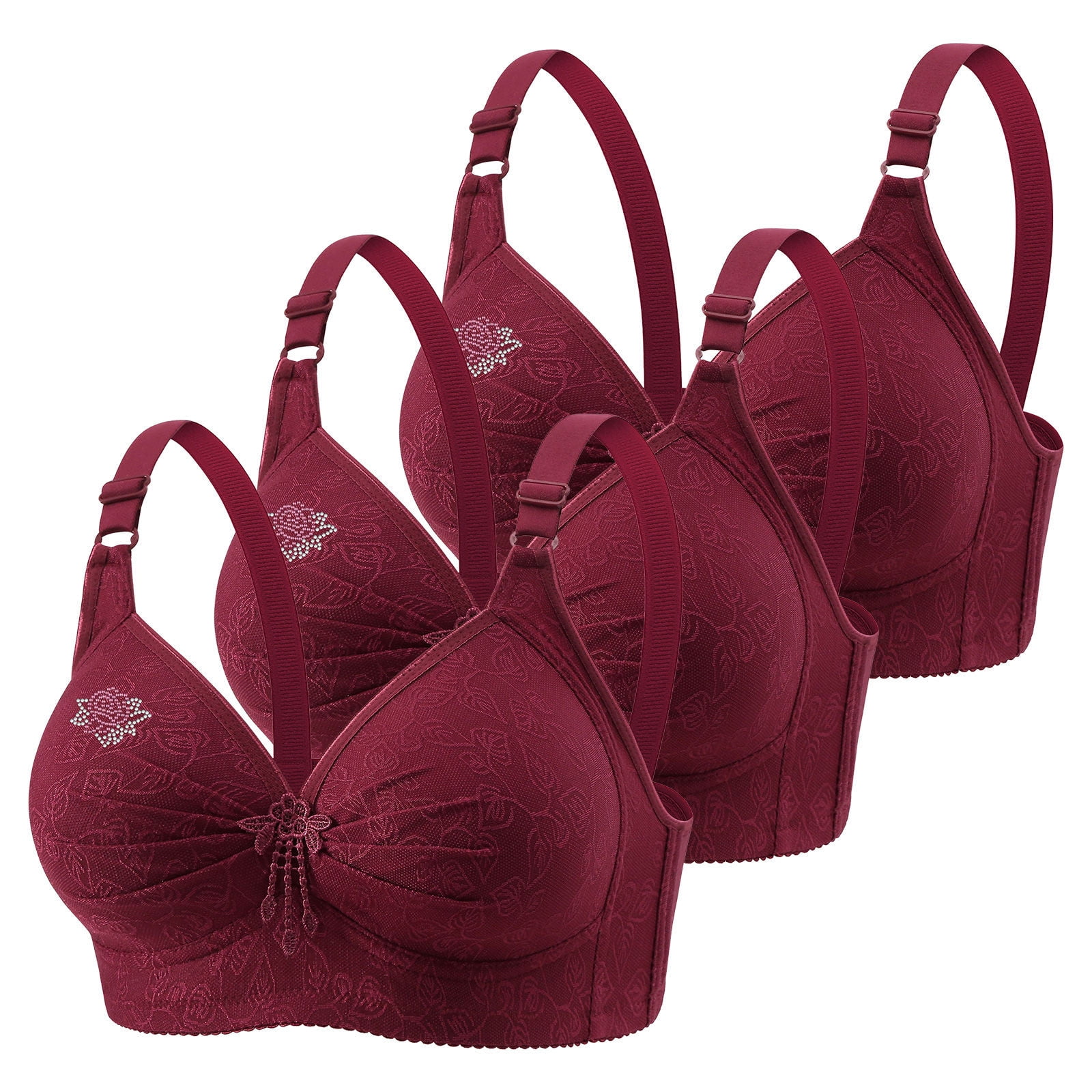 fatyb 3 Pack Wireless Womens Bras Full Coverage No Underwire Bralettes ...