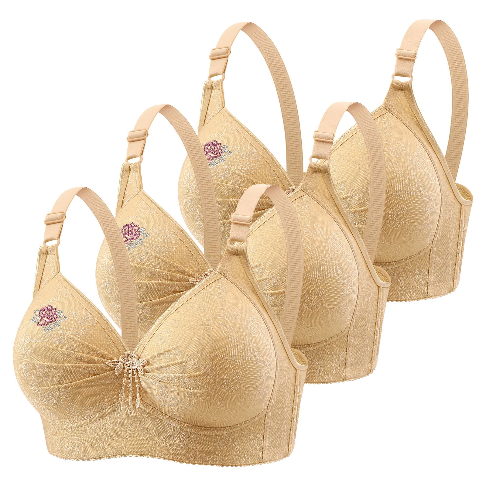 fatyb 3 Pack Wireless Womens Bras Full Coverage No Underwire Bralettes ...